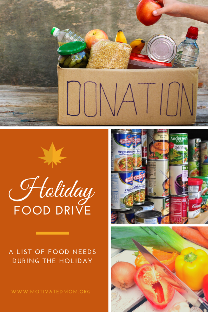 What To Give For A Holiday Food Drive - Motivated Mom